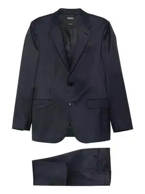Zegna Single-breasted Wool Suit - Blue