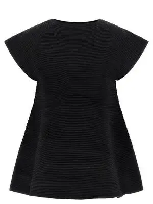 Issey Miyake Corrugated Knit Dress - Black