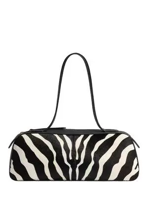 Khaite Simona Zebra Print Shoulder Bag - Black