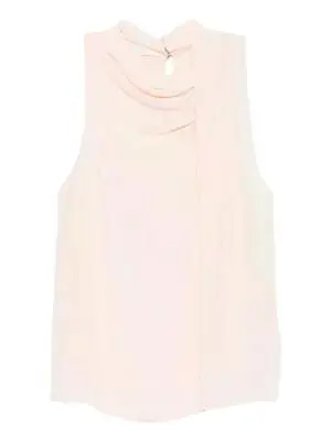 Patrizia Pepe Asymmetric Ruched Top - Pink