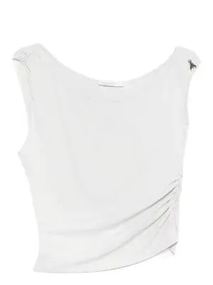 Patrizia Pepe Asymmetric Gathered Top - Grey