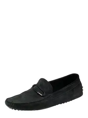 TOD'S Braided Suede Loafers - Black