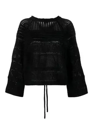 Stella McCartney Open-knit Cotton Jumper - Black
