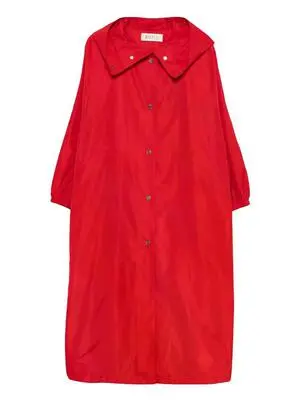 RÓHE Hooded Press-stud Coat - Red
