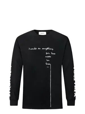 PORTS V Slogan-print Long-sleeve Sweatshirt - Black