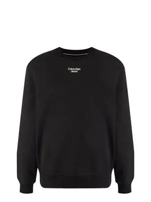 Calvin Klein Logo-print Cotton Sweatshirt - Black