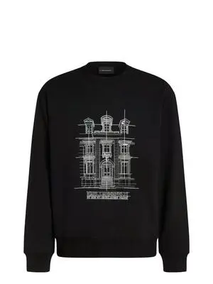Karl Lagerfeld Rue St-guillaume Printed Sweatshirt - Black