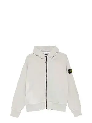 Stone Island Compass-patch Zip-up Hoodie - Grey