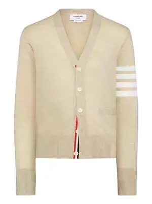 Thom Browne Merino Wool 4-bar Cardigan - Neutrals