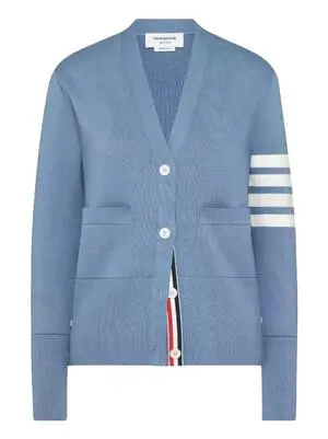 Thom Browne 4-bar Milano V-neck Cardigan - Blue