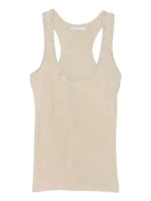 Patrizia Pepe Rhinestone-embellished Tank Top - Neutrals