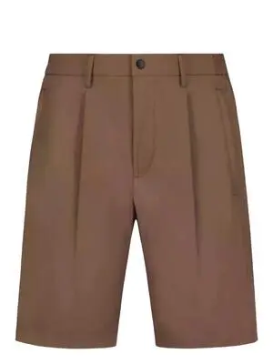 PEOPLE OF SHIBUYA Pleated Bermuda Shorts - Brown