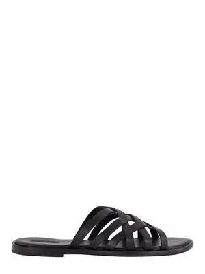 DRAGON DIFFUSION Woven Leather Flat Sandals