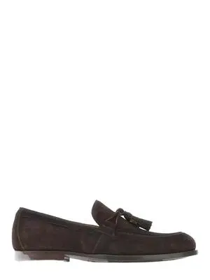 FABI Leather Loafers With Tassel Detail - Brown