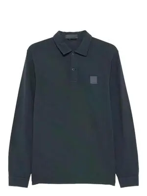 Stone Island Logo-patch Long-sleeve Polo Shirt - Blue