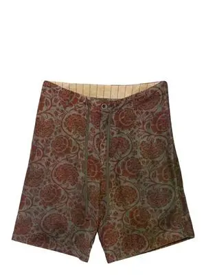 UMA WANG Floral-print Drawstring Shorts - Red