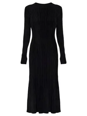 AMI Paris Ribbed-knit Midi Dress - Black