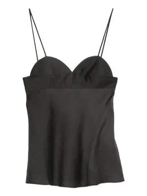 CORDERA Sweetheart Neck Spaghetti-Strap Top Black