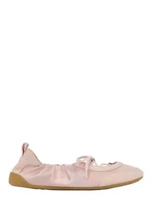 Chloé Lace-up Ballet Flats - Pink