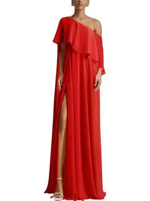 GEMY MAALOUF One-Shoulder Ruffled Dress