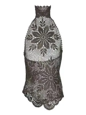 Magda Butrym Crochet Halter Top - Brown