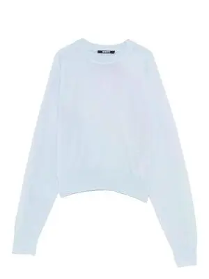 Jacquemus Le Sweater J Logo-embroidered Crew-neck Sweater - Blue