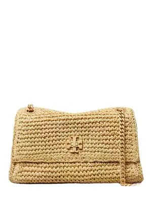 Tory Burch Mini Kira Turnlock Woven Shoulder Bag Neutrals
