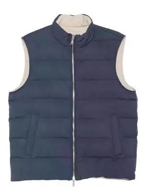 Eleventy Reversible Padded Gilet Blue