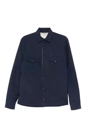 Eleventy Navy Shirt Jacket With Classic Collar - Blue