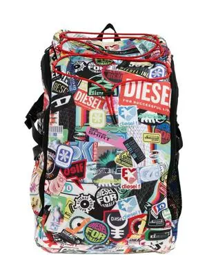 DIESEL® Logo-patch Drawstring Backpack - Red