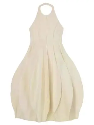 RÓHE Halter-neck Pleated Dress - Neutrals
