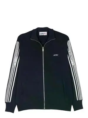 AUTRY Logo-patch Zip-up Cardigan - Blue