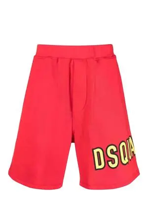 Dsquared2 Logo-print Cotton Shorts - Red