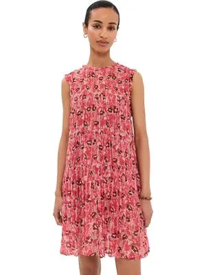Alix Of Bohemia Jule Rougewood Floral Print Sleeveless Mini Dress - Medium Red