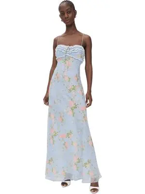 For Love & Lemons Natalie Maxi Dress - Blue