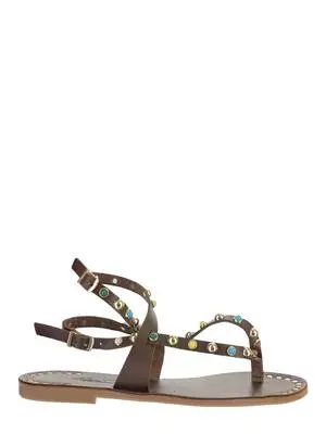 KIMAI Embellished Leather Sandals