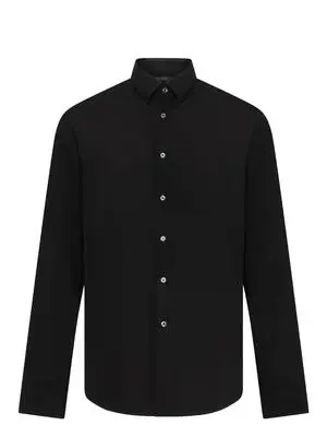 LOW BRAND Button-down Long-sleeve Shirt - Black