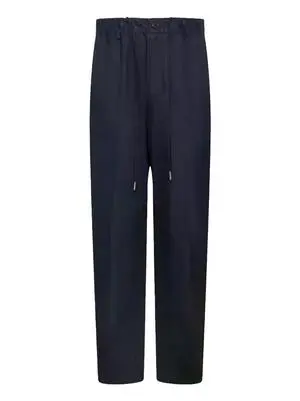 LOW BRAND Drawstring-waist Tapered Trousers - Blue