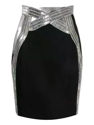 Balmain Sequin-embellished Pencil Skirt - Black