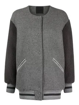 Givenchy Logo-appliqué Wool Bomber Jacket - Grey