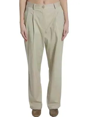 Tagliatore Double-pleated Linen Trousers - Neutrals