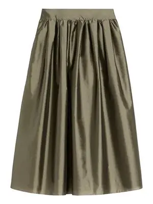 Max Mara Organza Pleated Maxi Skirt - Green