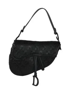 Dior Ultramatte Woven Calfskin Saddle Bag - Black