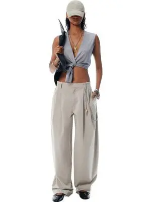 Alexander Wang Cotton-blend Balloon-leg Pants - Stone