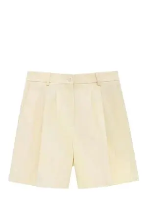 ANINE BING Brice Pleated Tailored Shorts - Yellow