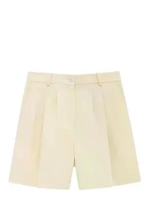 ANINE BING Brice Pleated Tailored Shorts Yellow
