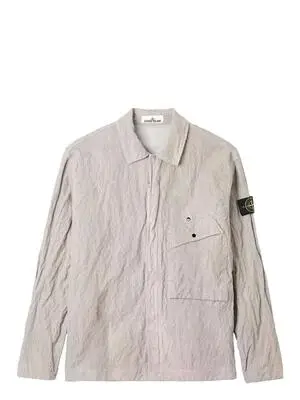 Stone Island Textured Jacket With Pocket - Neutrals