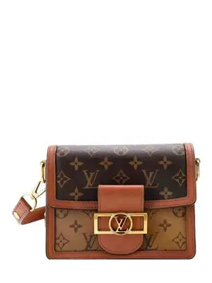 LOUIS VUITTON Dauphine Reverse Monogram Canvas Mini Crossbody Bag - Brown