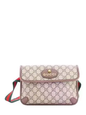Gucci Neo Vintage Flap GG Coated Canvas Belt Bag Brown