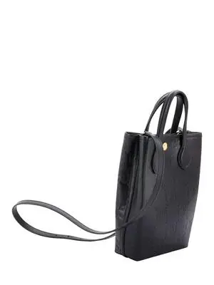 Gucci Vertical Gg Embossed Leather Mini Tote Bag - Black